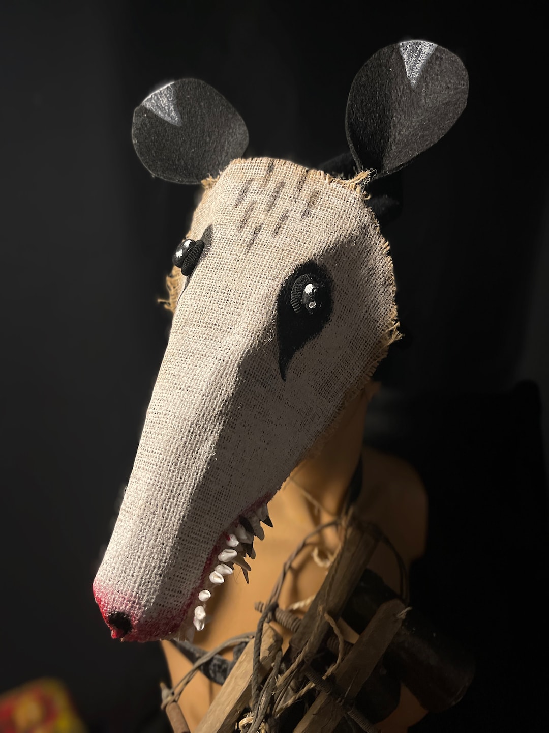 Creepy Cute Burlap Opossum Possum Mask Halloween, Masquerade, Cosplay ...