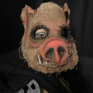 Scary Pig Horror Mask Adult Halloween Boar Costume Handmade Custom ...