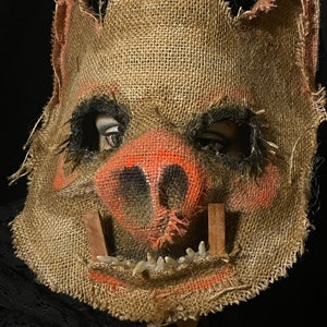 Scary Pig Horror Mask Adult Halloween Boar Costume Handmade Custom ...