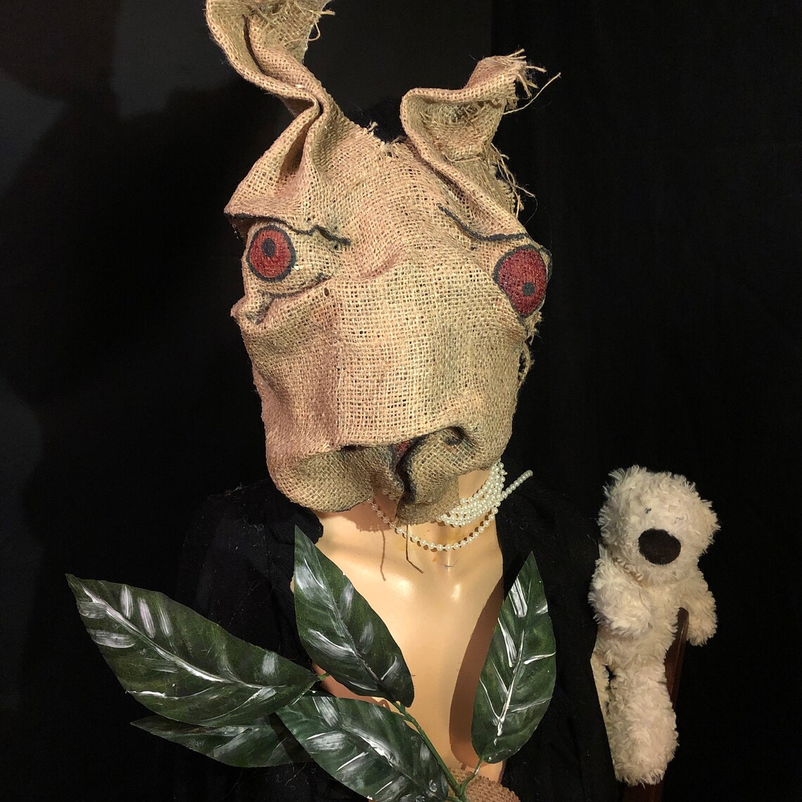 Creepy Scary Burlap Horror Mask Adult Halloween Costume | Etsy