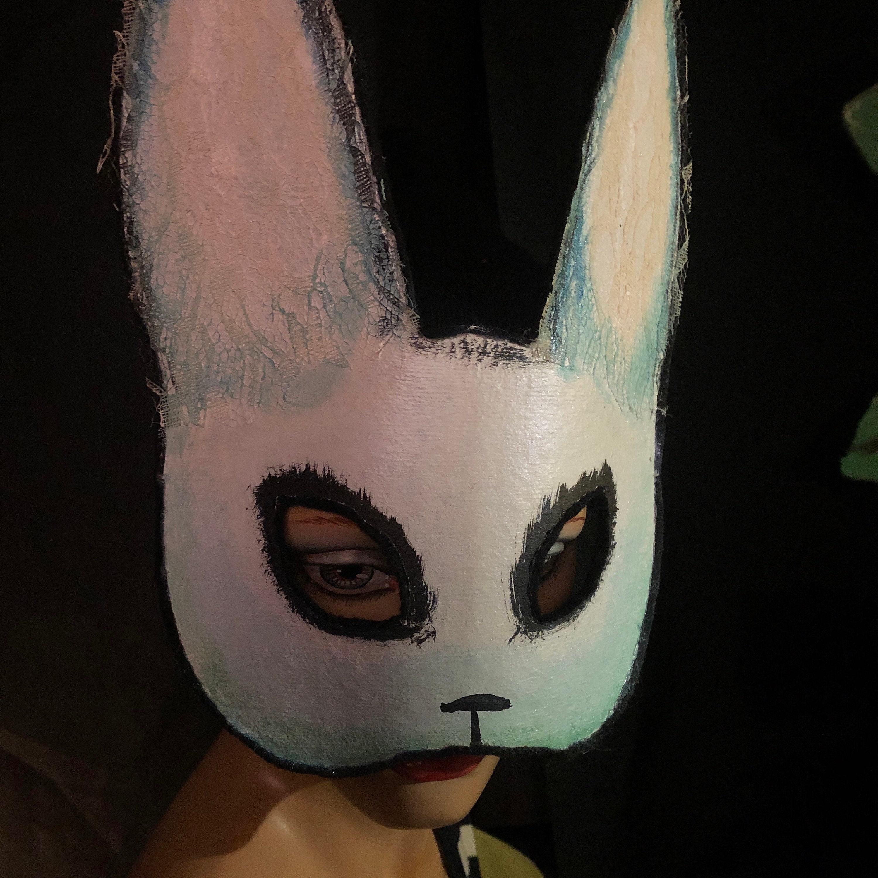 Scary White Rabbit Masquerade Mask Creepy Bunny Adult - Etsy
