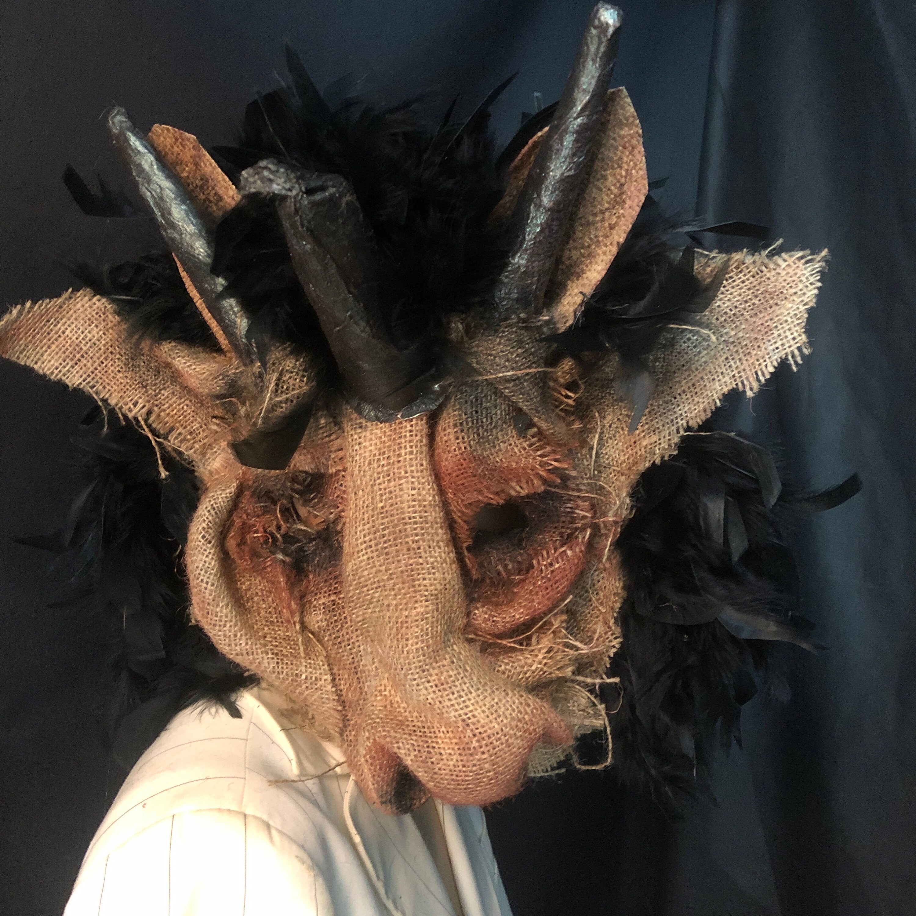 Custom Baphomet Demon Mask Handmade Burlap Devil Mask Hand - Etsy