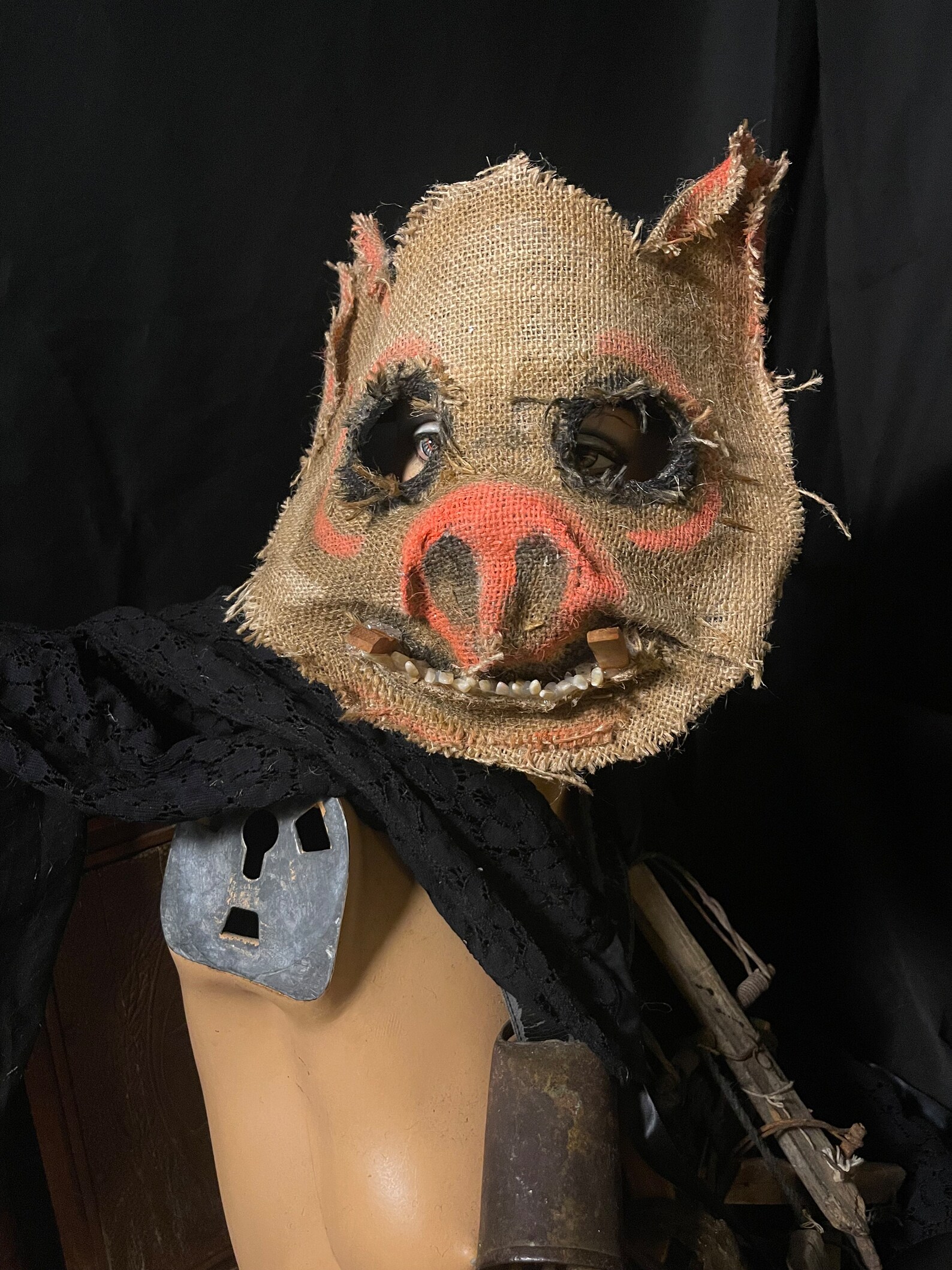 Hog Horror Pig Mask - Swine Halloween Boar Costume - Handmade Custom ...