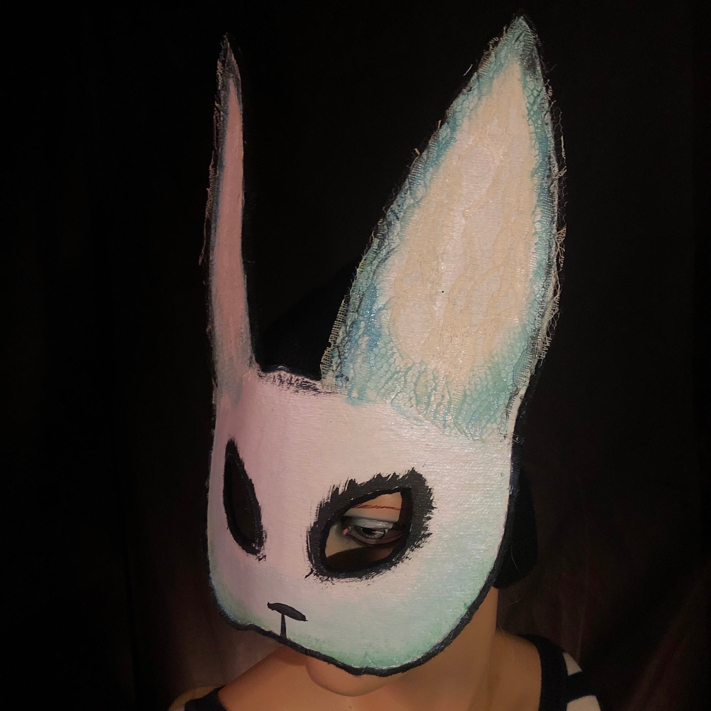 Scary White Rabbit Masquerade Mask Creepy Bunny Adult - Etsy