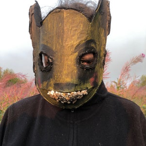 Creepy Scary Horror Mask Adult Halloween Pika Costume Handmade Custom ...