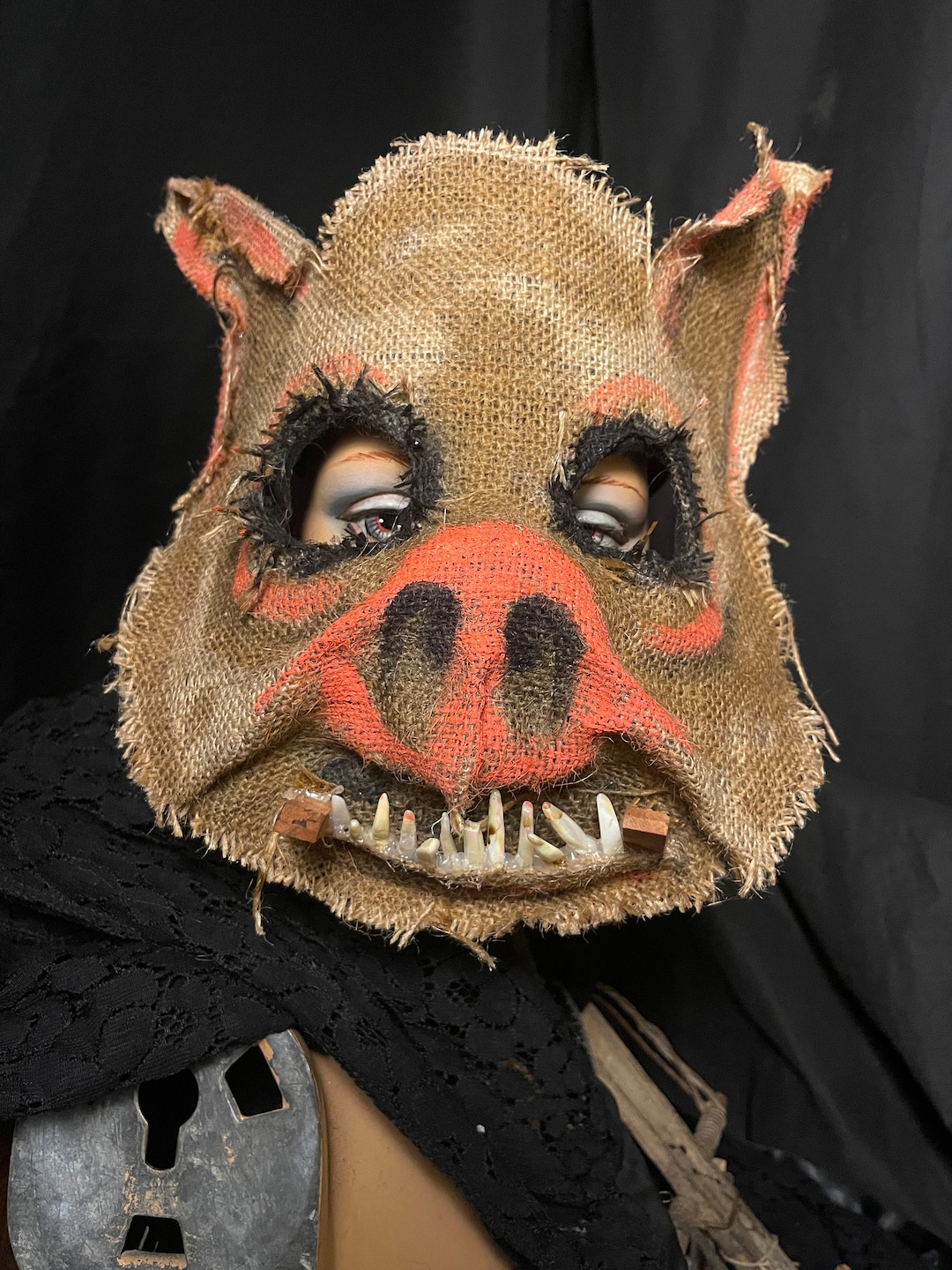 Hog Horror Pig Mask Scary Adult Halloween Boar Costume Handmade Custom ...