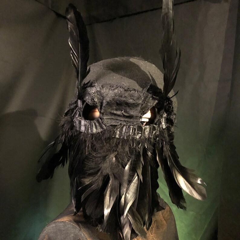 Raven Mask Goth Raven Creepy Crow Mask Halloween - Etsy