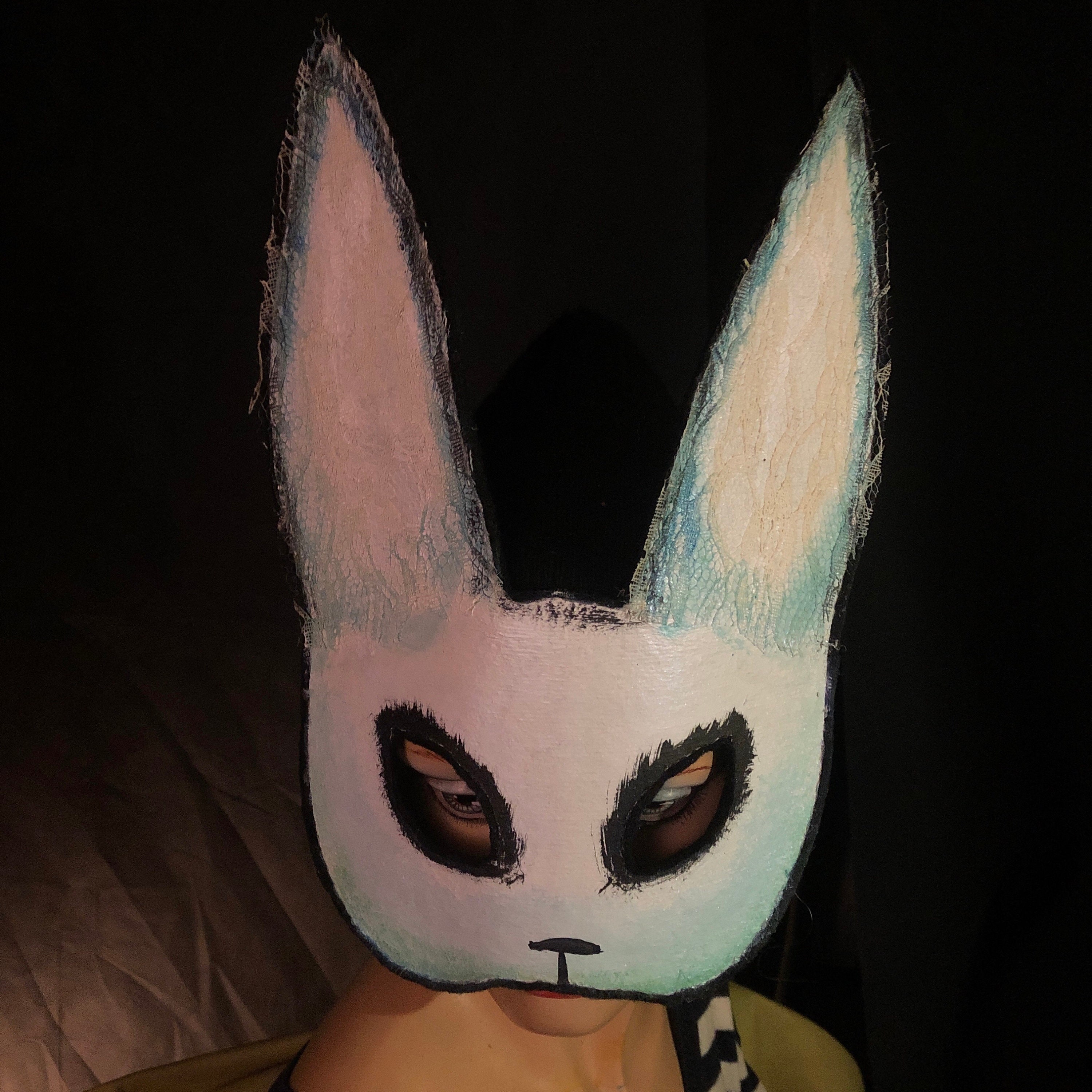 Scary White Rabbit Masquerade Mask Creepy Bunny Adult - Etsy