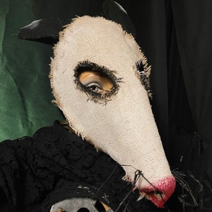 Creepy Cute Burlap Opossum Possum Mask Halloween, Masquerade, Cosplay ...