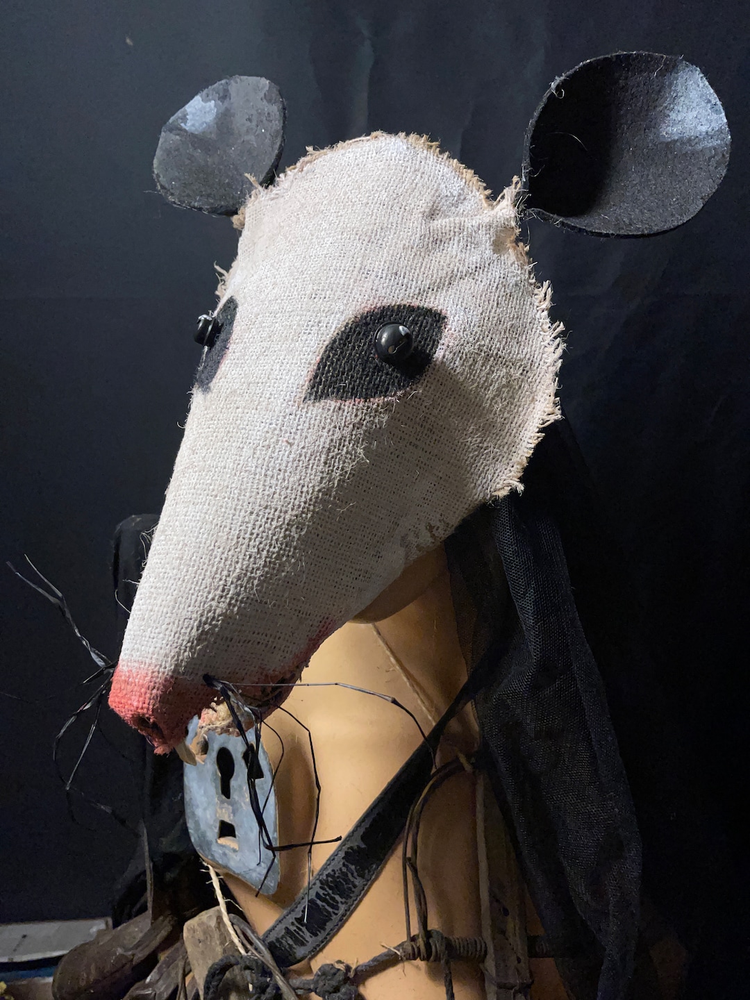 Creepy Cute Burlap Opossum Possum Mask Halloween, Masquerade, Cosplay ...