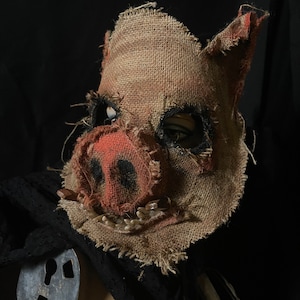 Scary Pig Horror Mask Adult Halloween Boar Costume Handmade Custom ...
