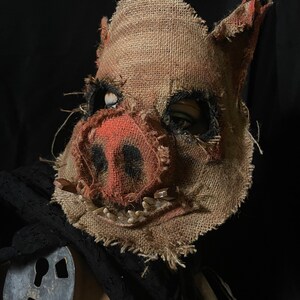 Scary Pig Horror Mask Adult Halloween Boar Costume Handmade Custom ...