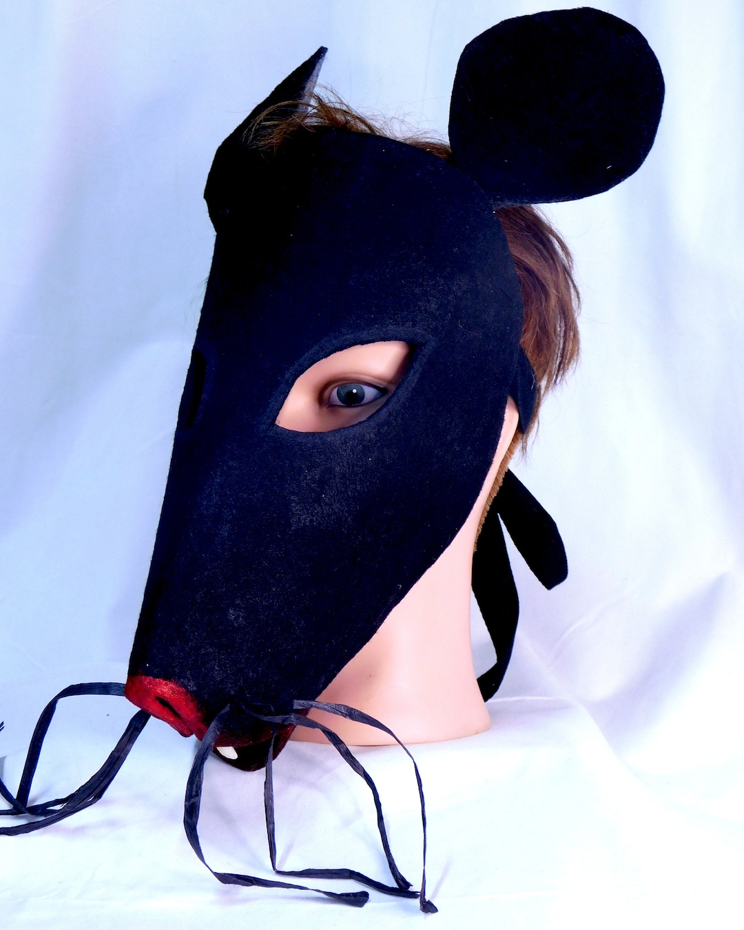 Creepy Cute Black Rat Mask - Adult Halloween, Masquerade, Cosplay ...