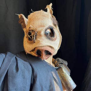 Pig Troll Hog Horror Mask - Adult Halloween Boar Costume - Handmade ...