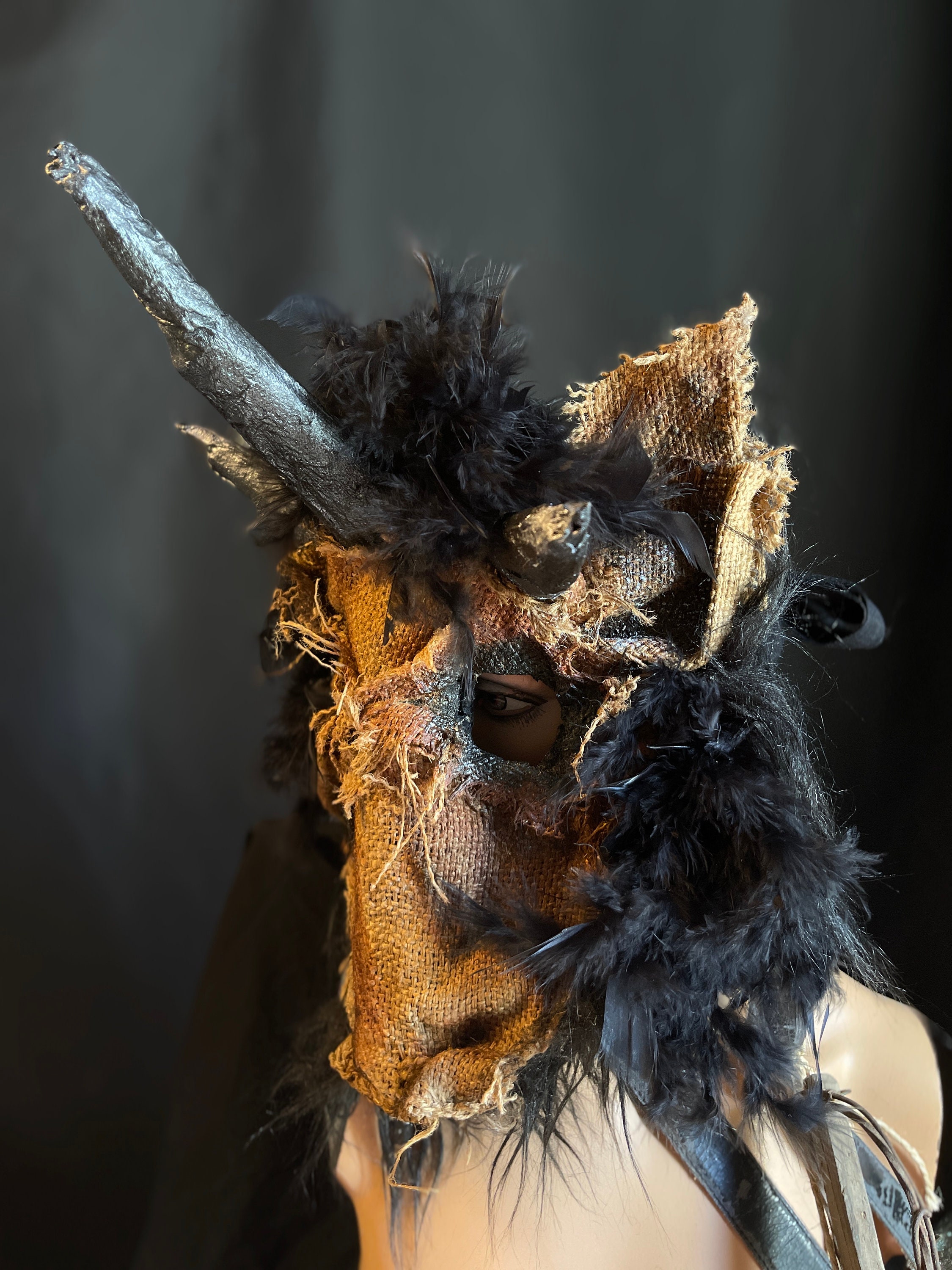 Custom Baphomet Demon Mask Handmade Burlap Devil Mask Hand - Etsy