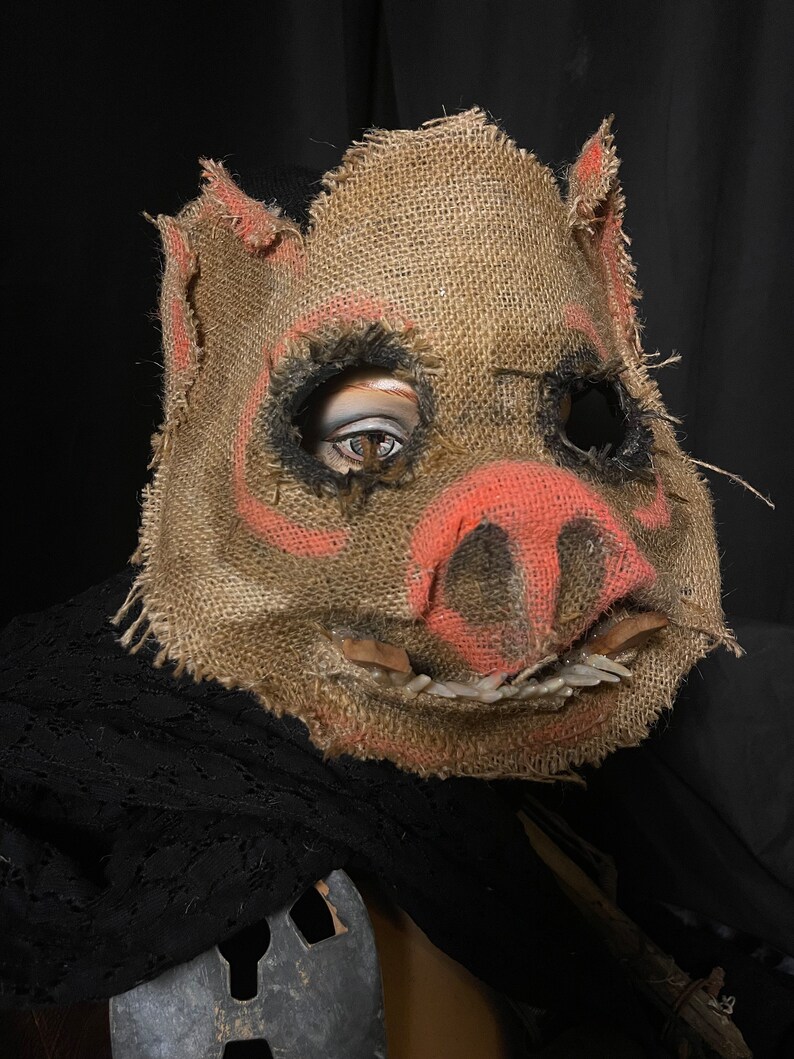 Hog Horror Pig Mask - Swine Halloween Boar Costume - Handmade Custom ...
