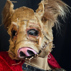 Hog Horror Pig Mask - Scary Adult Halloween Boar Costume - Handmade ...