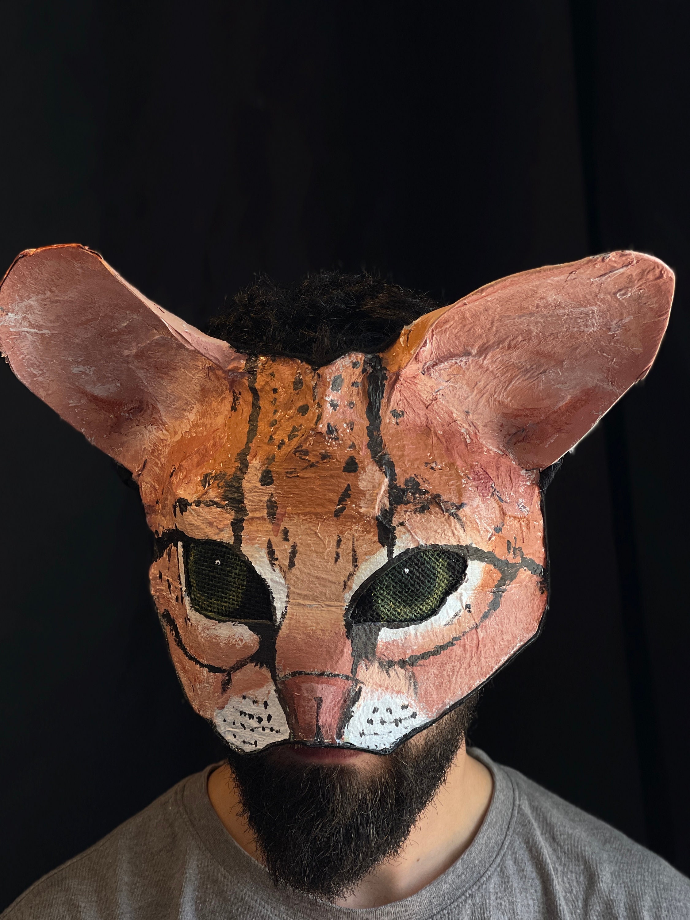 Ocelot Mask Papier-mâché Halloween Costumes for Masquerades - Etsy