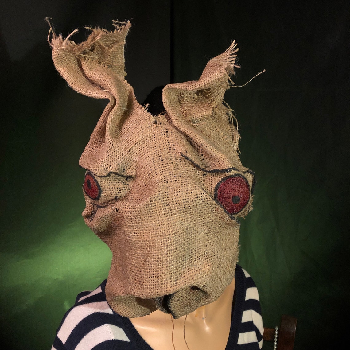 Creepy Scary Burlap Horror Mask Adult Halloween Costume | Etsy