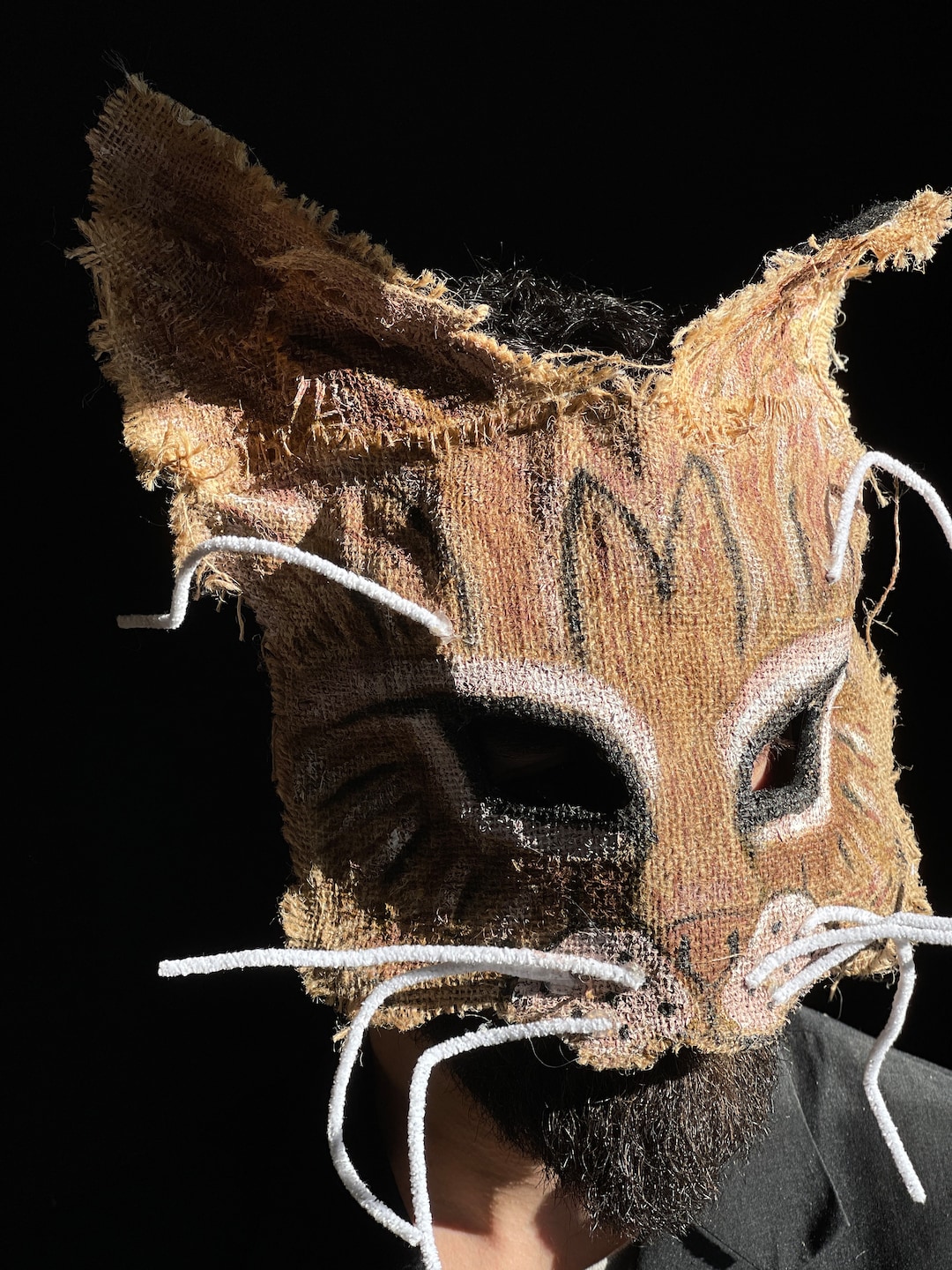 Cat Mask Burlap Halloween Costumes for Masquerades & Photo Props Kitty ...