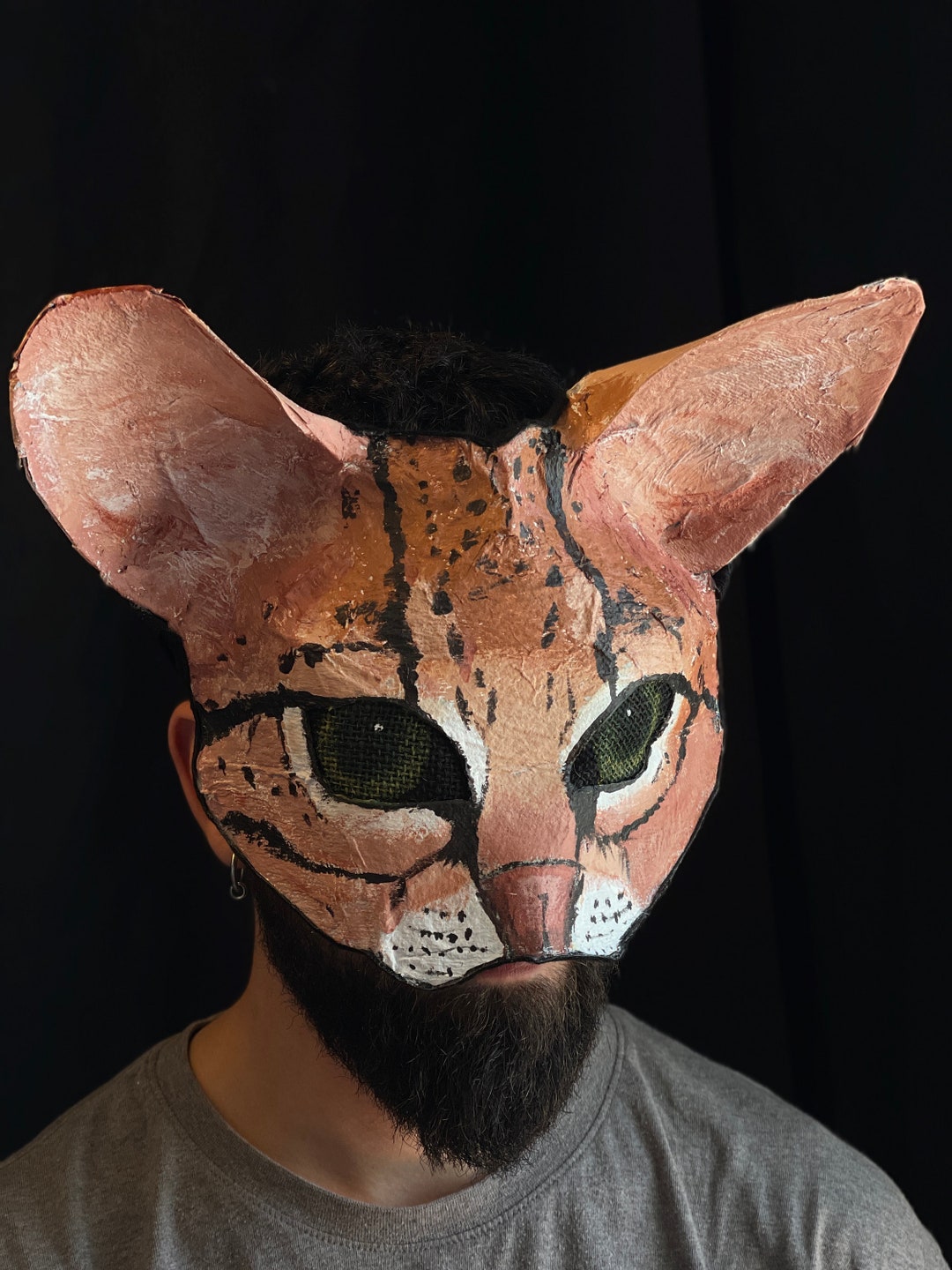 Ocelot Mask Papier-mâché Halloween Costumes for Masquerades & Photo ...