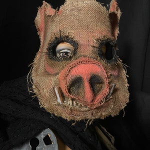 Scary Pig Horror Mask Adult Halloween Boar Costume Handmade Custom ...