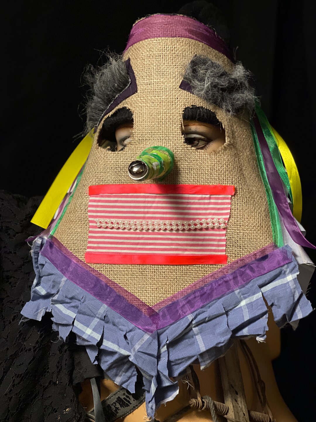 Cajun Mardi Gras Mask Masquerade Carnival Costume Chicken Chase Outfit ...