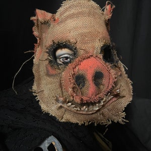 Scary Pig Horror Mask Adult Halloween Boar Costume Handmade Custom ...