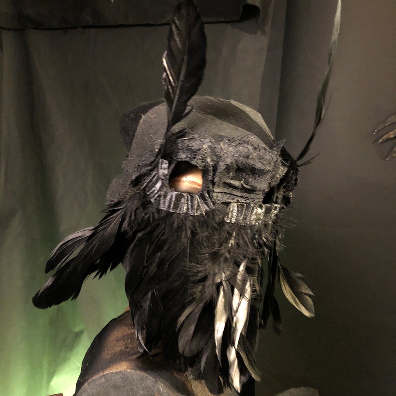 Raven Mask Goth Raven Creepy Crow Mask Halloween - Etsy