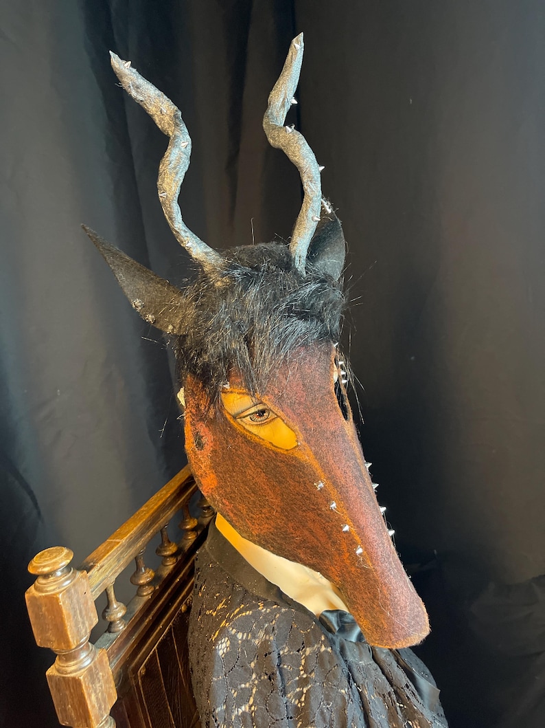 Gazelle Mask - Horned Demon Video Prop - Halloween, Masquerade, Fun ...
