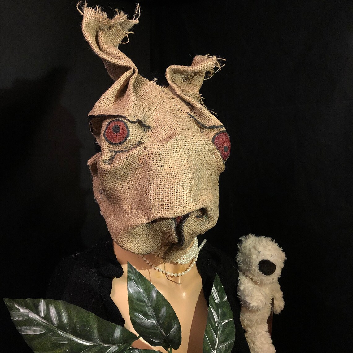 Creepy Scary Burlap Horror Mask Adult Halloween Costume | Etsy