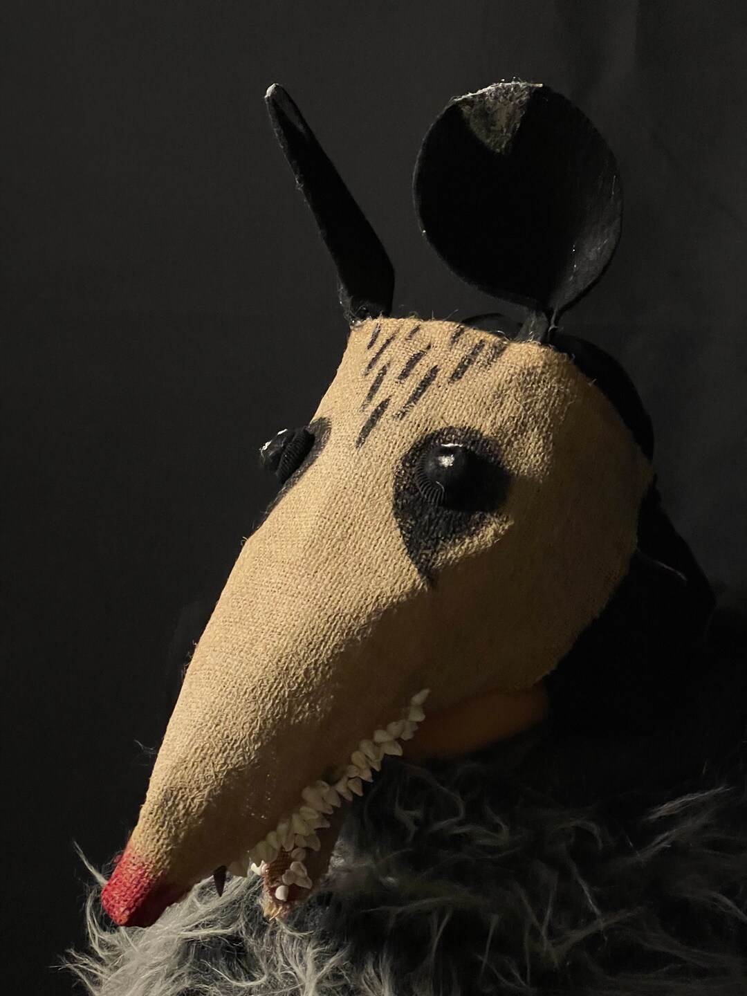 Creepy Cute Burlap Opossum Possum Mask Adult Halloween, Masquerade ...