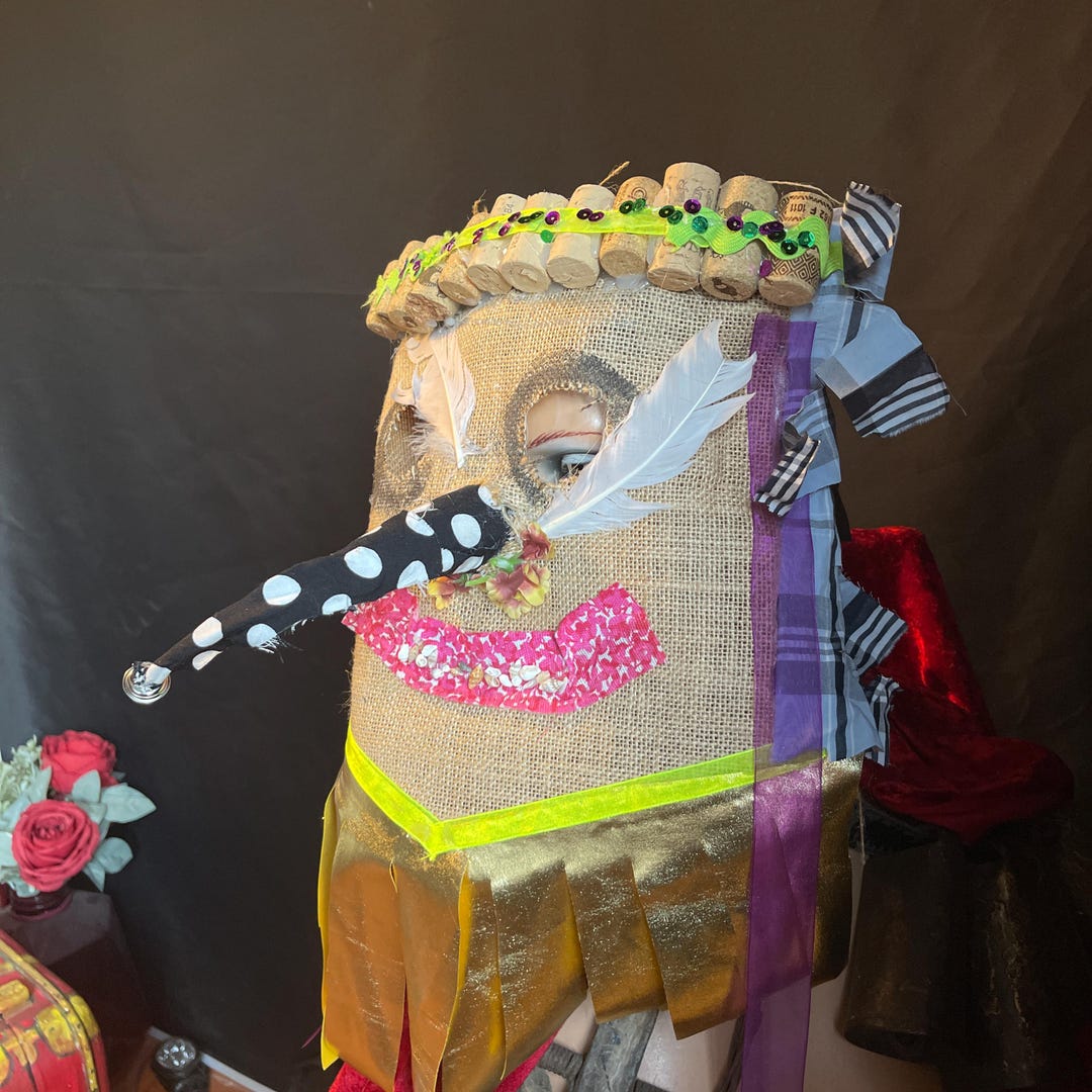 Cajun Mardi Gras Mask Masquerade Carnival Costume Chicken Chase Outfit ...
