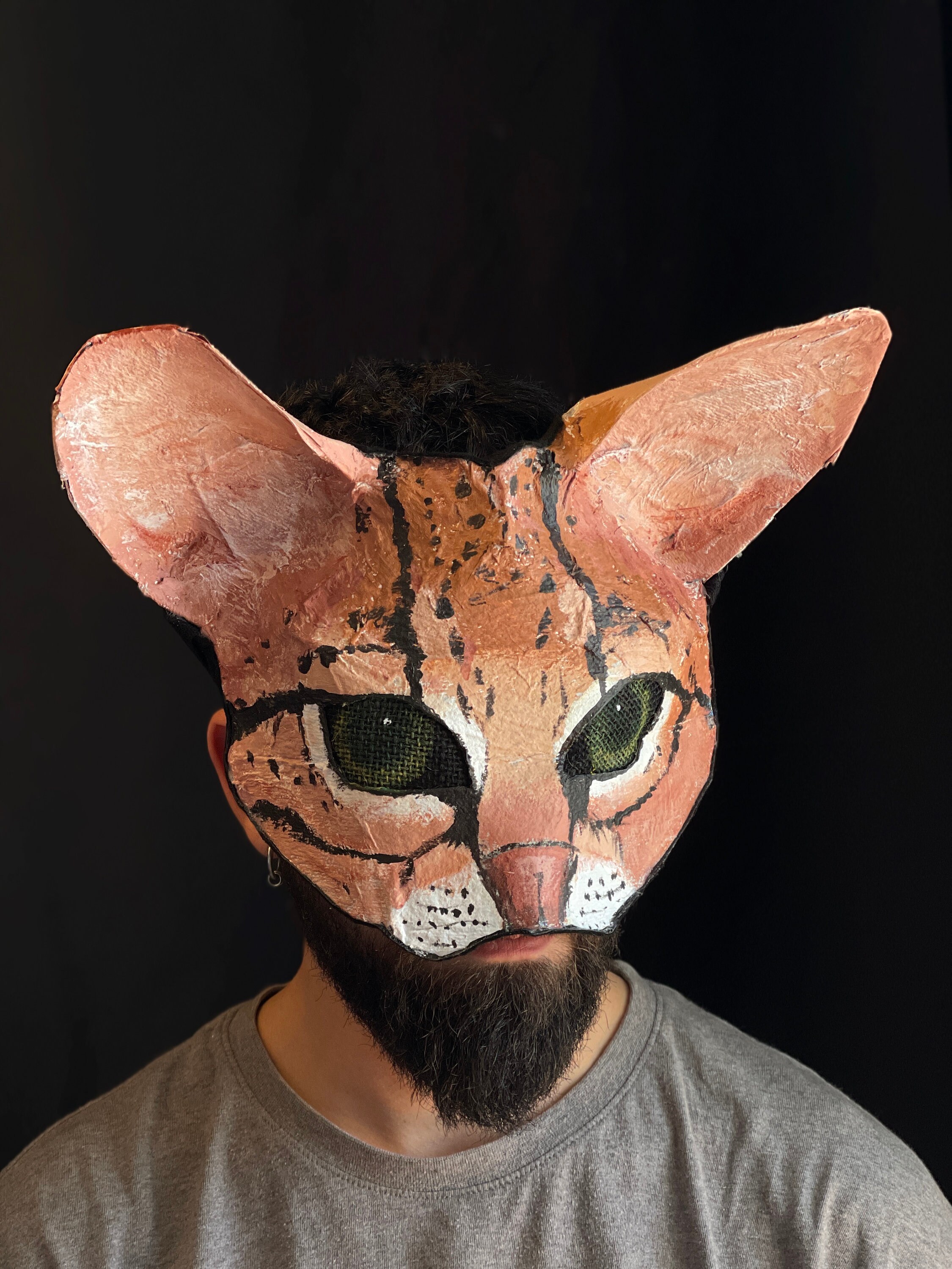 Ocelot Mask Papier-mâché Halloween Costumes for Masquerades - Etsy