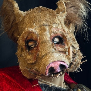 Hog Horror Pig Mask - Scary Adult Halloween Boar Costume - Handmade ...