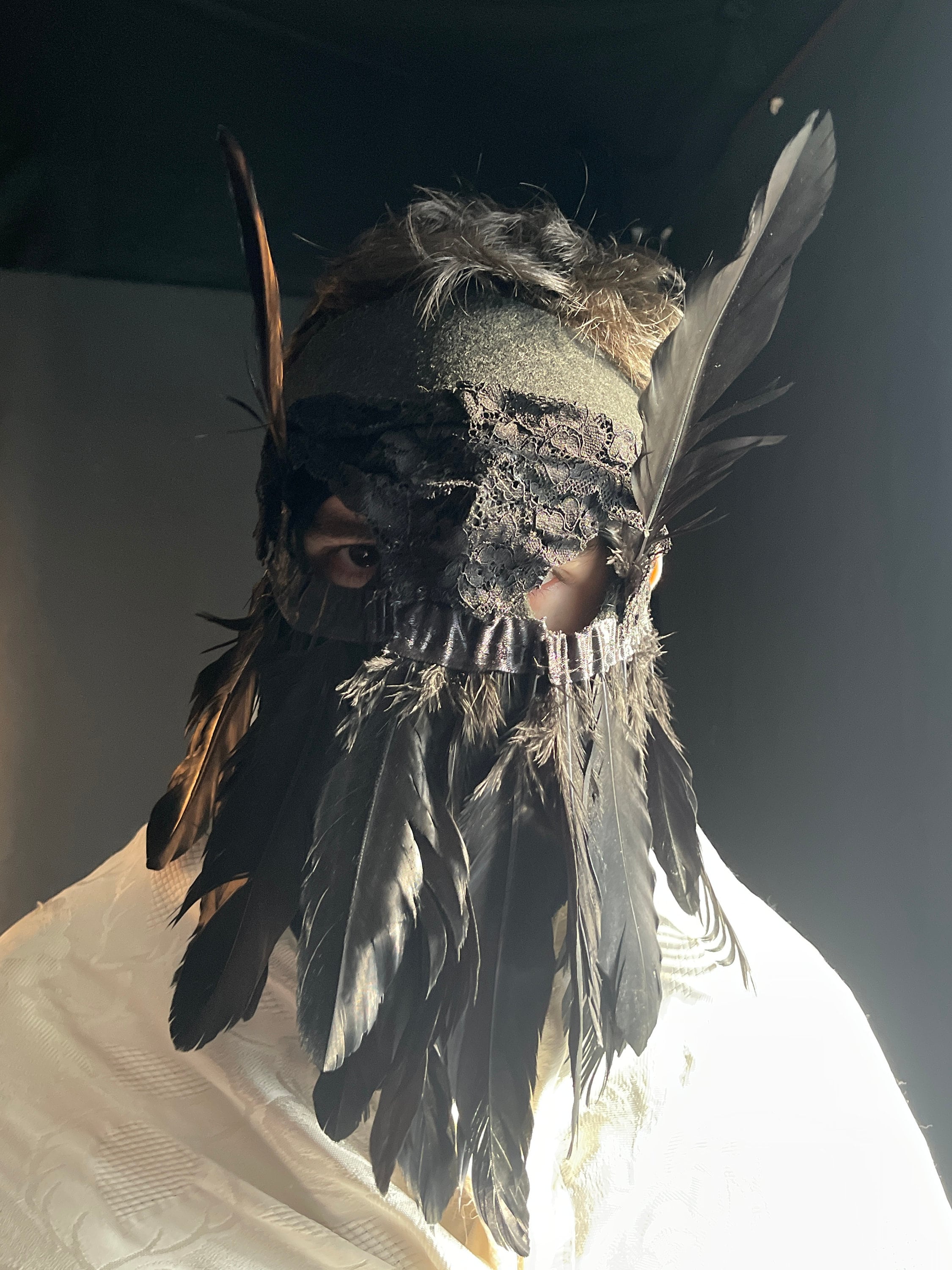 Raven Mask Goth Raven Creepy Crow Mask Halloween - Etsy