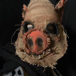 Scary Pig Horror Mask Adult Halloween Boar Costume Handmade Custom ...