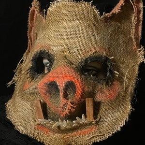 Scary Pig Horror Mask Adult Halloween Boar Costume Handmade Custom ...