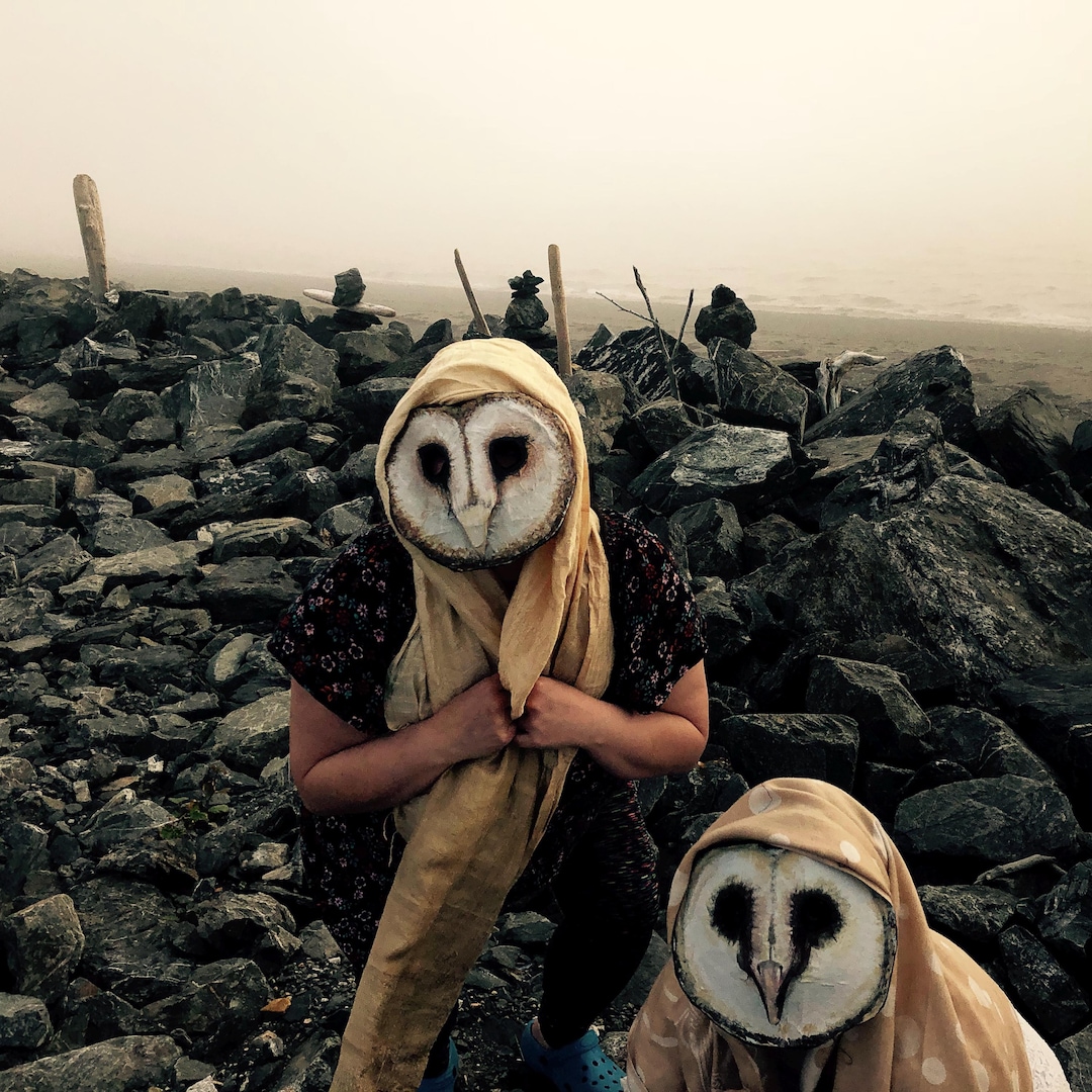 Set of 2 - Two Barn Owl Masks for Halloween Costume, Creepy Masquerade ...