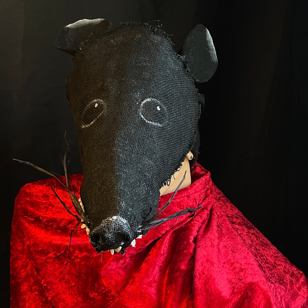 Creepy Cute Burlap Opossum Possum Mask - Adult Halloween, Masquerade ...