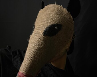 Creepy Cute Burlap Opossum Possum Mask Adult Halloween, Masquerade ...