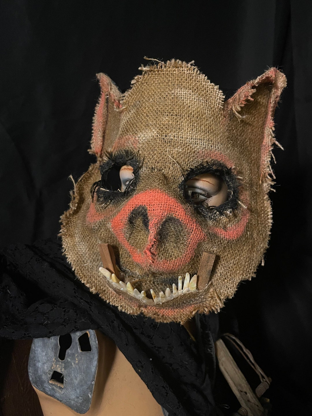 Hog Horror Pig Mask Scary Adult Halloween Boar Costume Handmade Custom ...