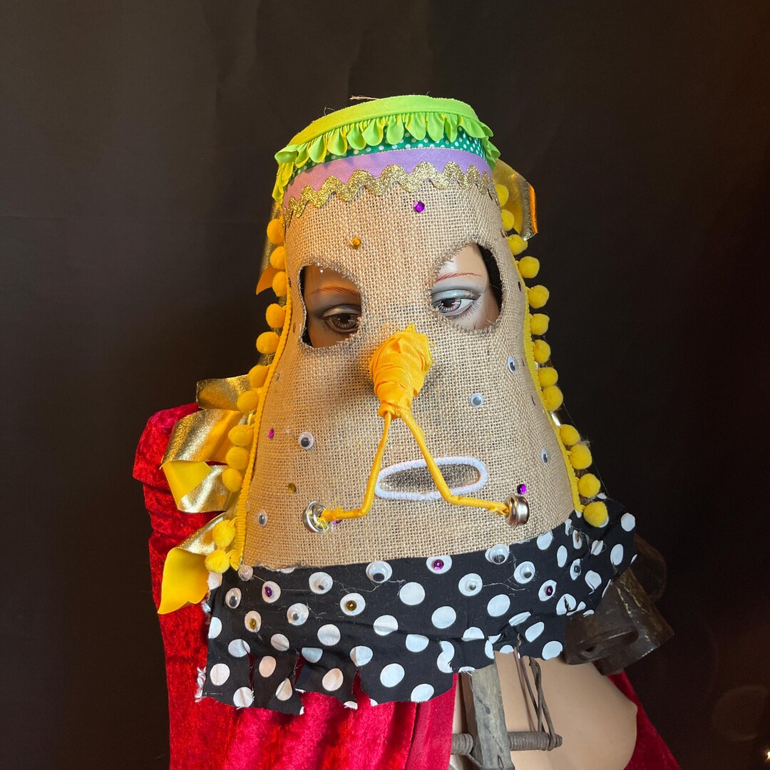 Cajun Mardi Gras Mask Masquerade Carnival Costume Chicken Chase Outfit ...