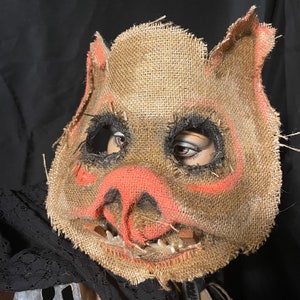 Scary Pig Horror Mask Adult Halloween Boar Costume Handmade Custom ...