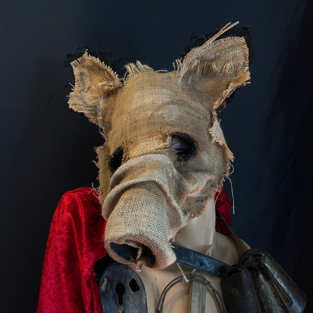 Pig Troll Hog Horror Mask - Adult Halloween Boar Costume - Handmade ...