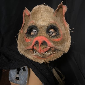 Scary Pig Horror Mask Adult Halloween Boar Costume Handmade Custom ...