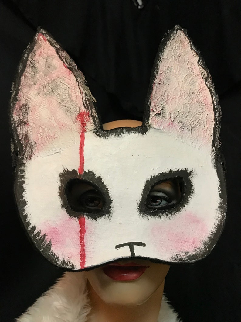 Scary White Rabbit Masquerade Mask Creepy Bunny Adult - Etsy