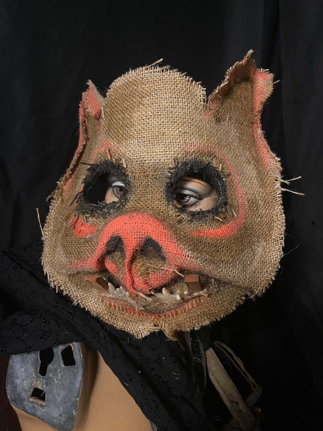 Hog Horror Pig Mask Scary Adult Halloween Boar Costume Handmade Custom ...
