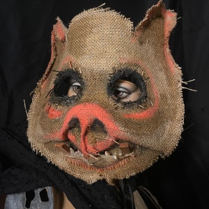 Scary Pig Horror Mask Adult Halloween Boar Costume Handmade Custom ...