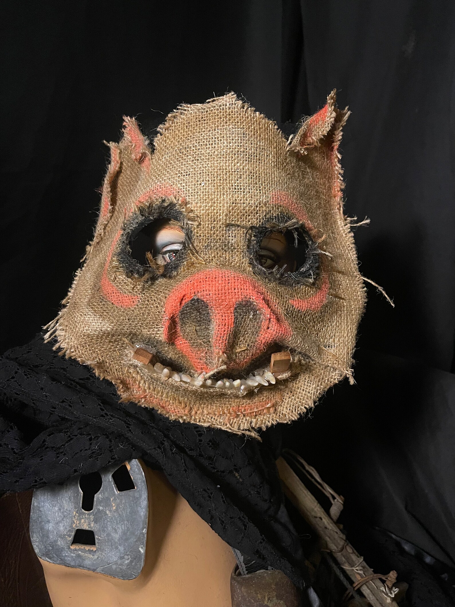 Hog Horror Pig Mask - Swine Halloween Boar Costume - Handmade Custom ...